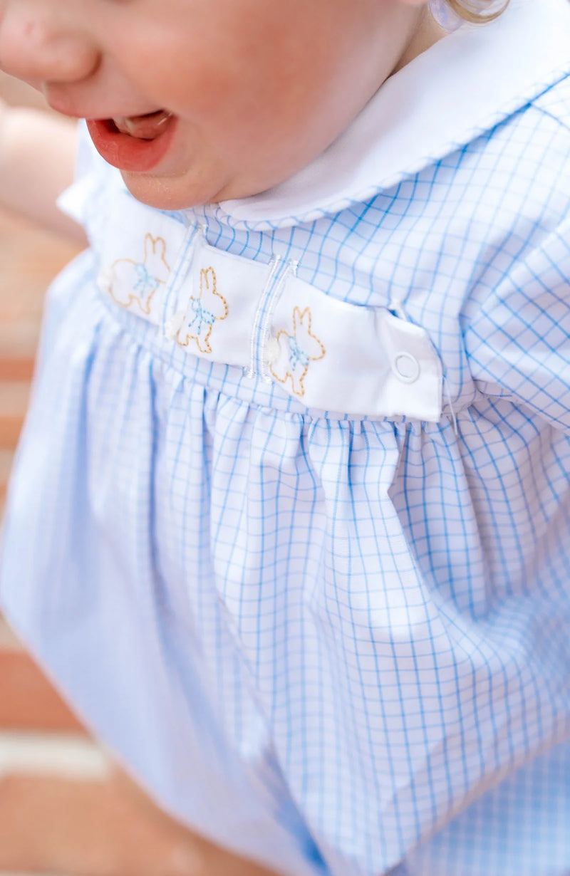 Noah Ribbon Bubble Classic Blue Windowpane – Bead Shack Kids Boutique